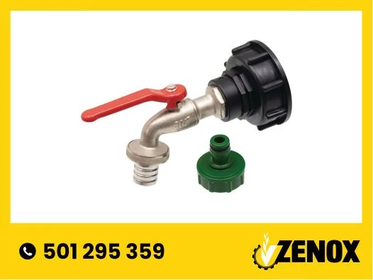 Zawór kran metalowy krótki S60x6 do MAUZERA IBC - 26071404 - GRANIT