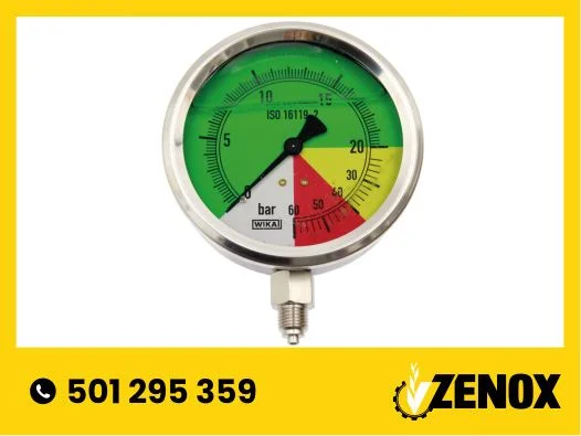 Manometr glicerynowy 0-60 BAR fi 100mm gwint 1/4" ISO 16119-2 WIKA - 67001-00002 - Braglia