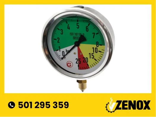 Manometr glicerynowy dolny 0-25 BAR G 1/4" 100mm - 67001-00016 - WIKA